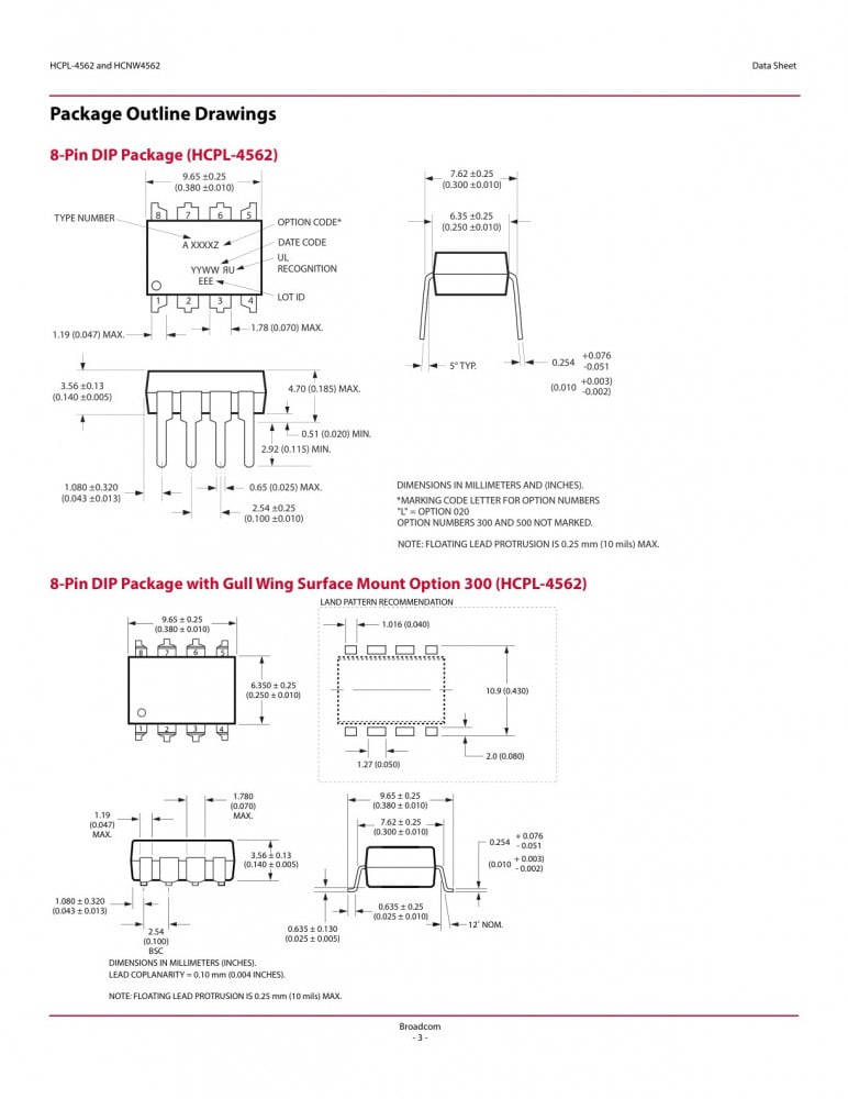 HCPL-4562-500E datasheet page 3