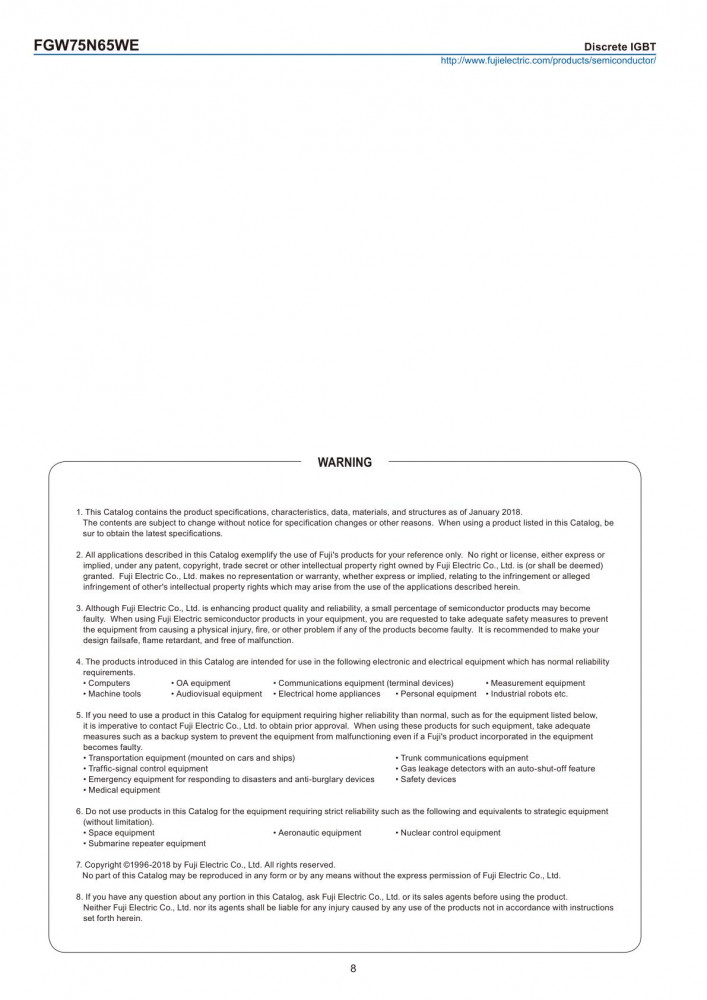 FGW75N65WE technical document page 8