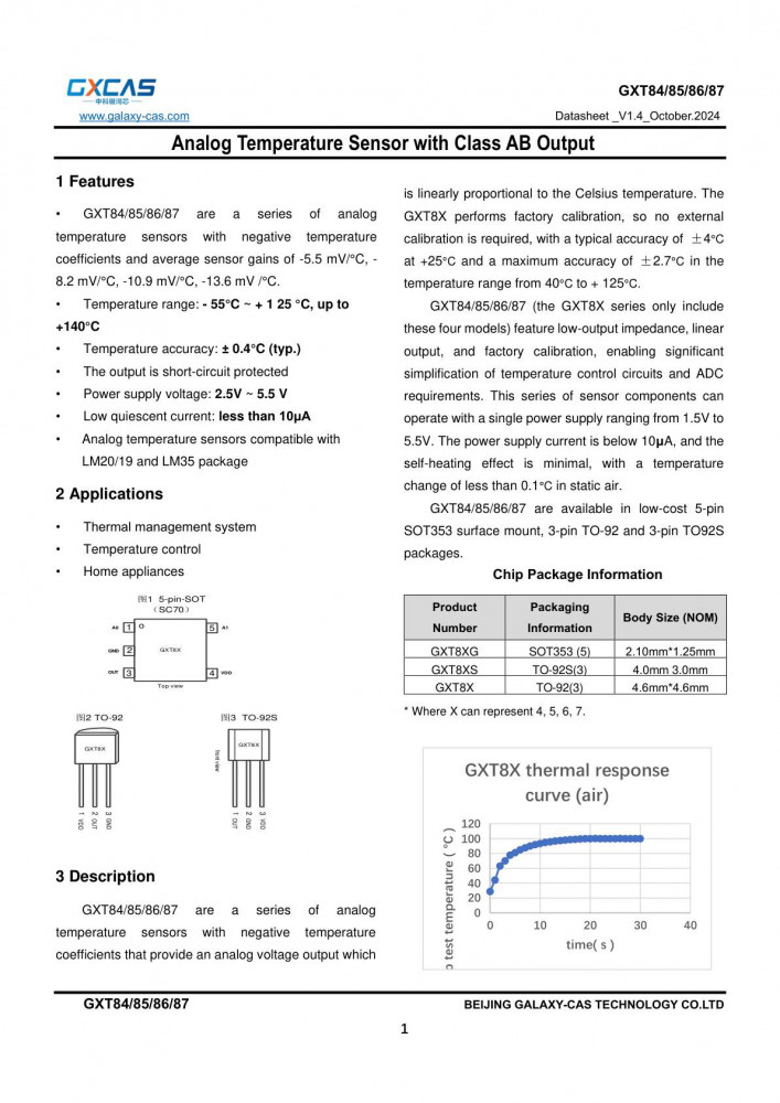 GXT84G datasheet page 1
