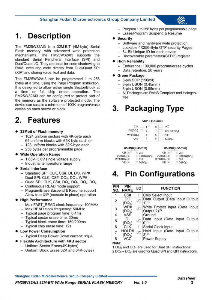 FM25W32AI3 datasheet page 3