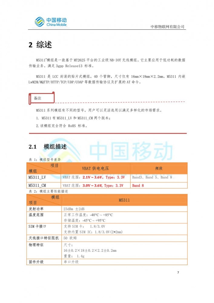 M5311 hardware design manual page 9