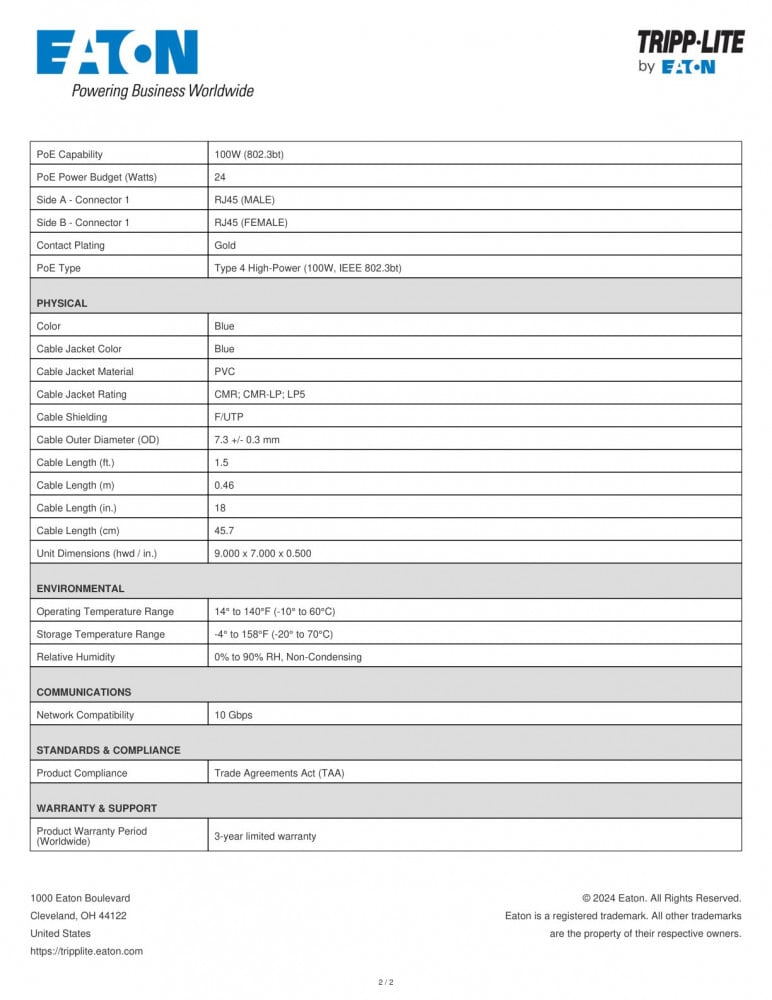 EATON N237A-F18N-WHSH technical document page 2