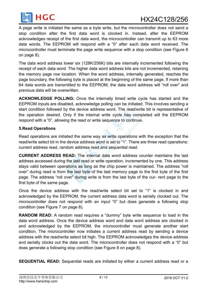 HX24C128DRG datasheet page 6