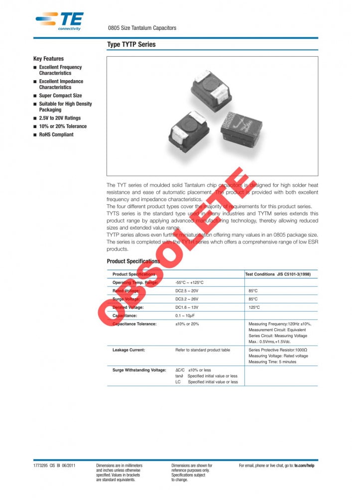 TYTP Series technical document preview
