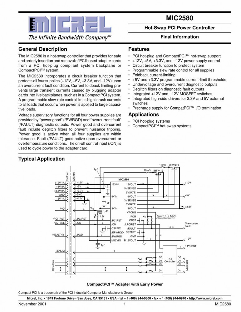 MIC2580-1.6BTS datasheet page 1