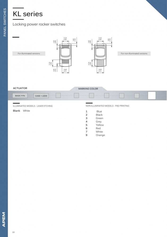 APEM KL series datasheet page 10