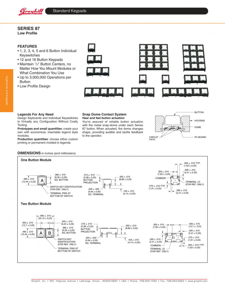 Grayhill Series 87 document page 1