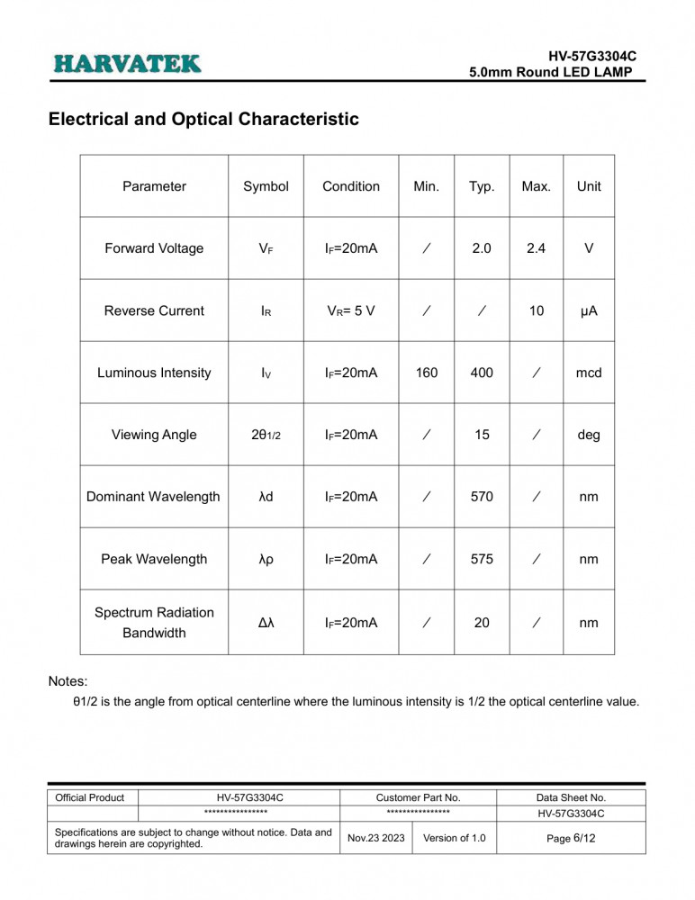 HV-57G3304C datasheet page 6