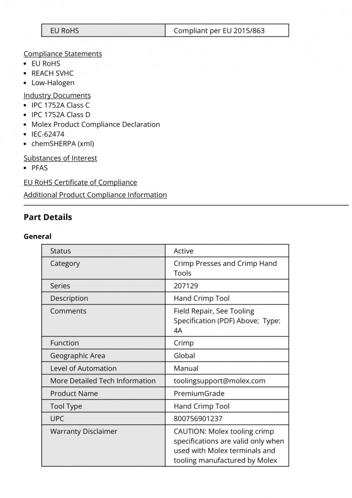 MOLEX 638119300 tooling documentation preview, page 2