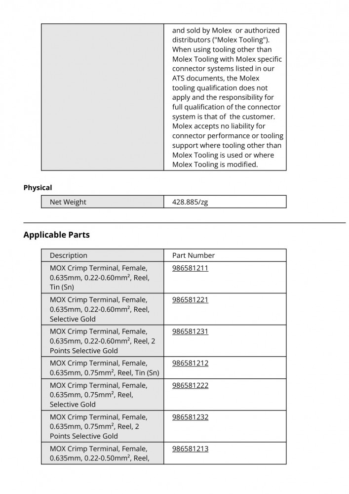 MOLEX 638119300 tooling documentation preview, page 3