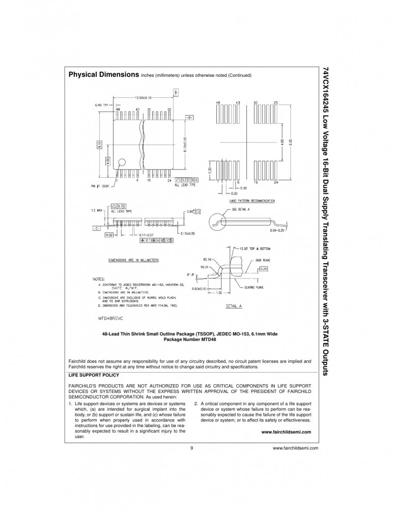 74VCX164245 datasheet page 10