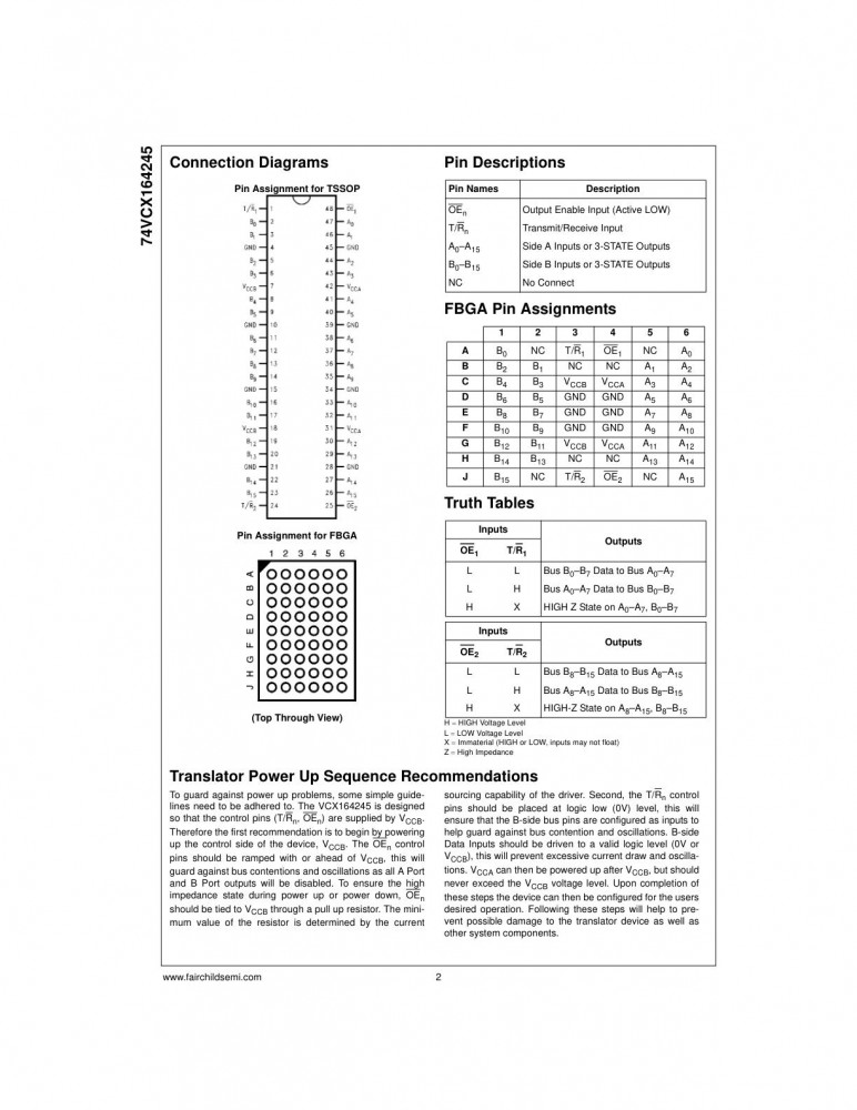 74VCX164245 datasheet page 3