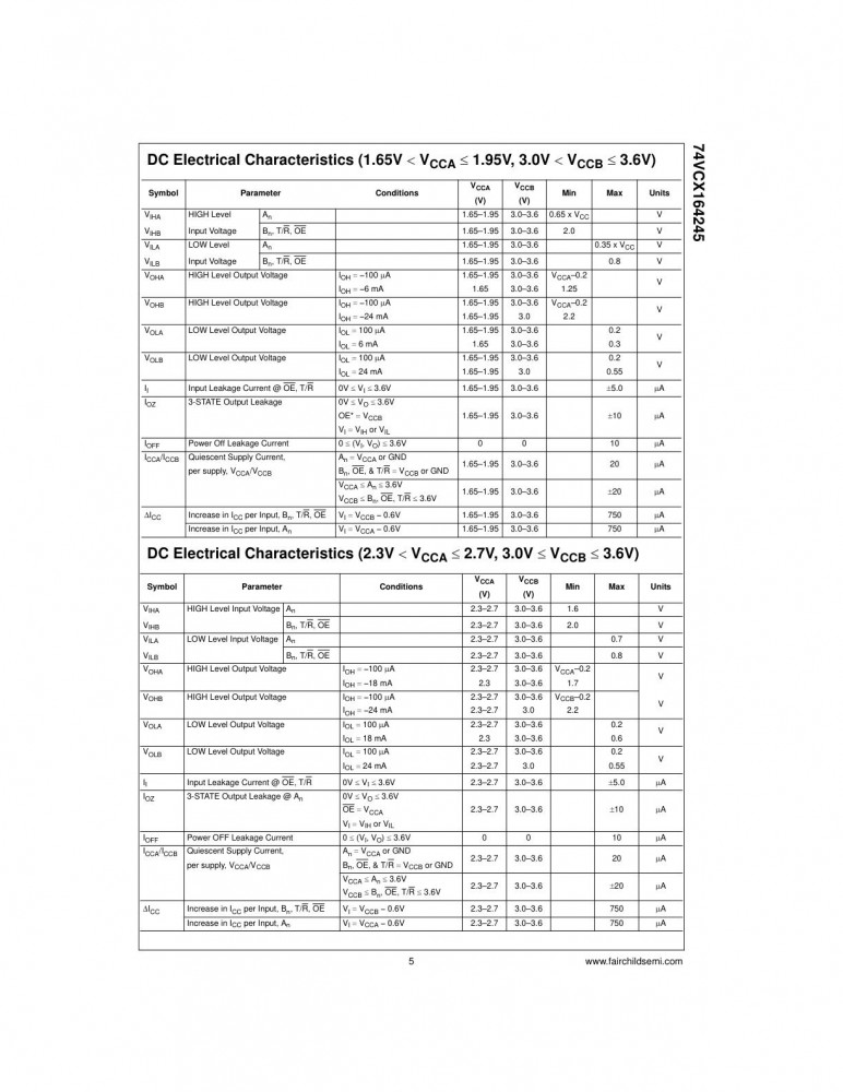 74VCX164245 datasheet page 6