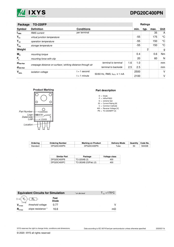 DPG20C400PN technical document page 3