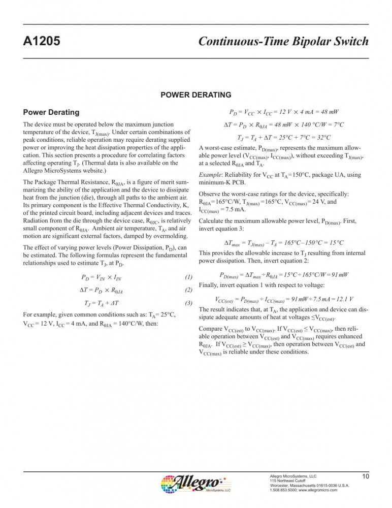 A1205 datasheet page 10