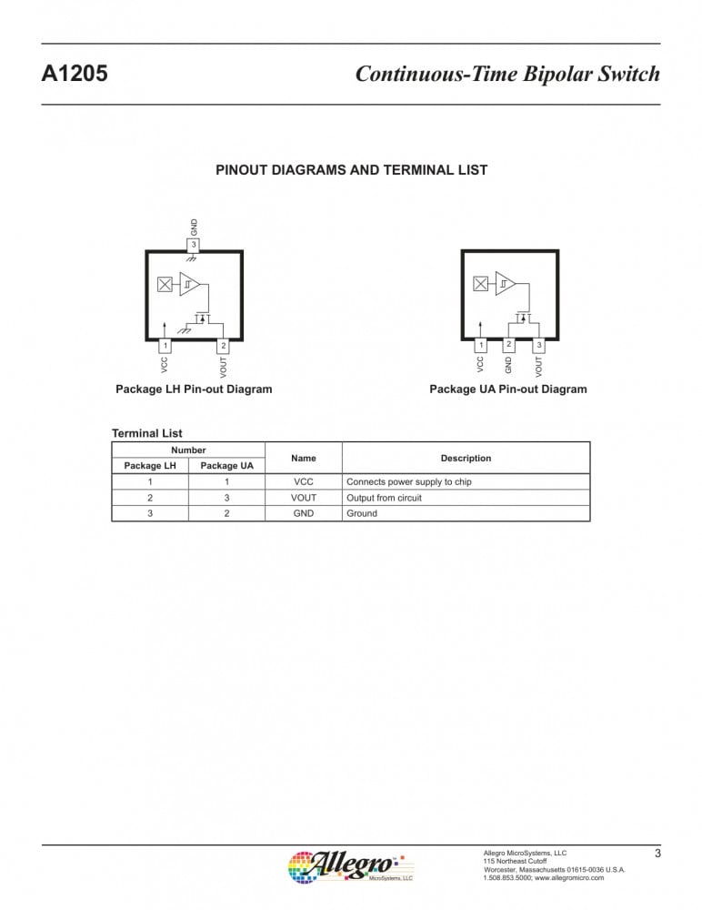 A1205 datasheet page 3