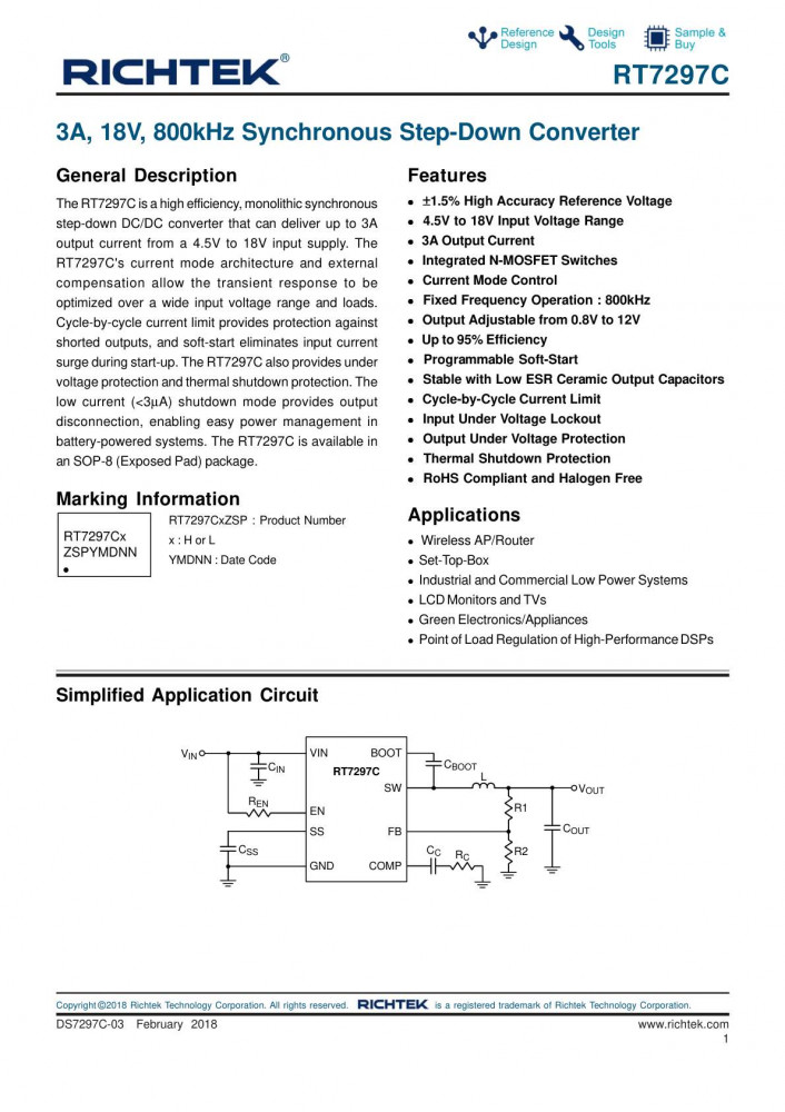 RT7297C datasheet page 1