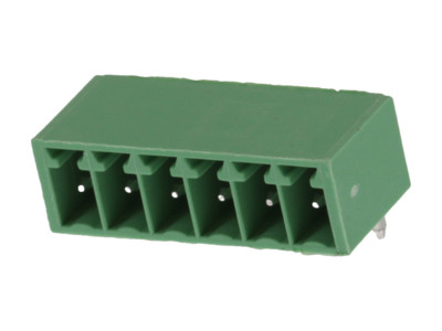 3.50mm Pitch Eurostyle Right-Angle PCB Header, Green Housing, 6 Circuits for sale