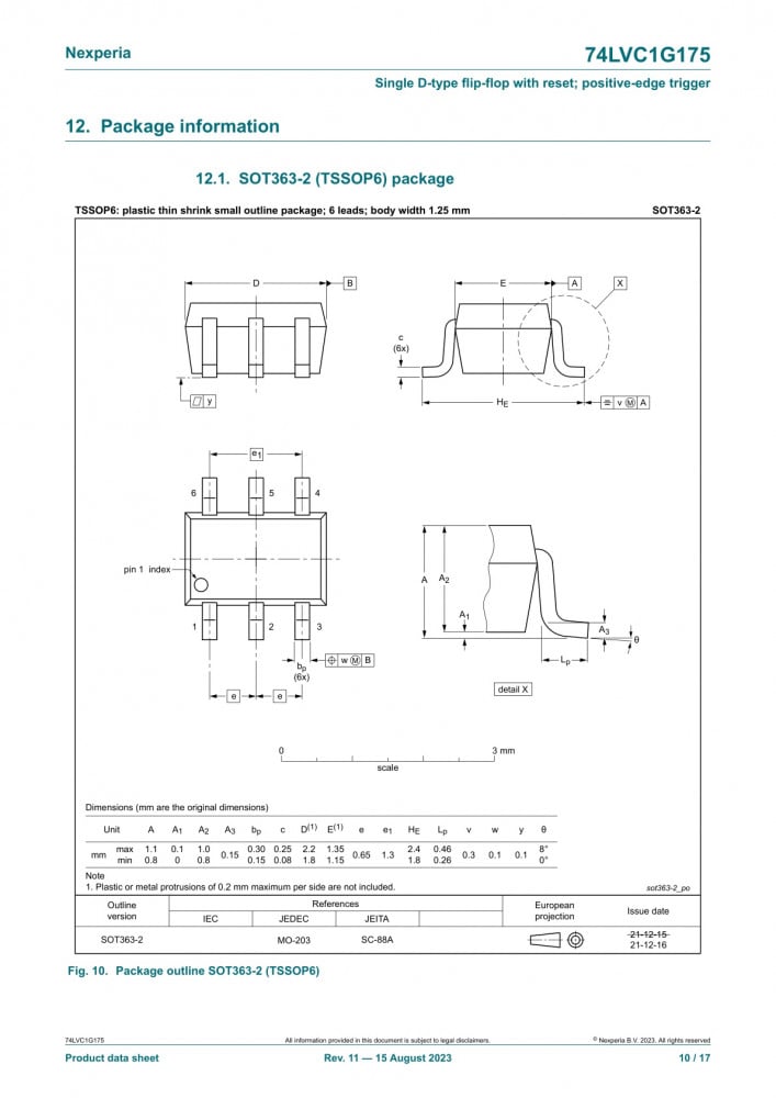 74LVC1G175GW datasheet page 10