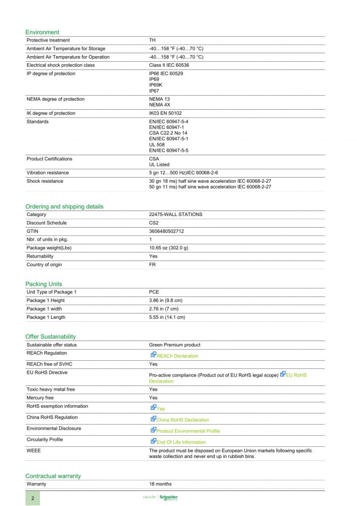 XALD351H29H7 technical document page 2