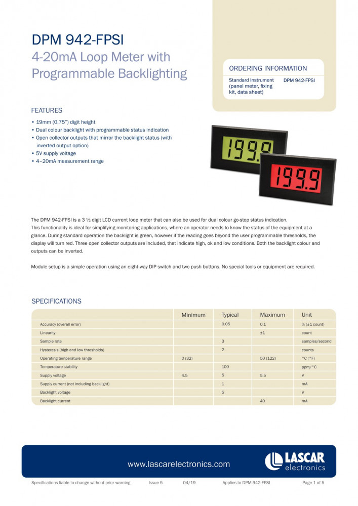 DPM 942-FPSI datasheet page 1