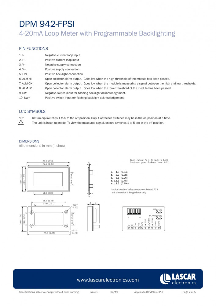 DPM 942-FPSI datasheet page 2