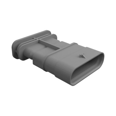 MXP120 Sealed Male Blade Connector with 7.00mm Clip-Slot, 6 Circuit, Stone Gray Housing (T3-V2-S3 with Backshell, T3-V2-S2 without Backshell), Backshell Interface Option 2, Key D for sale