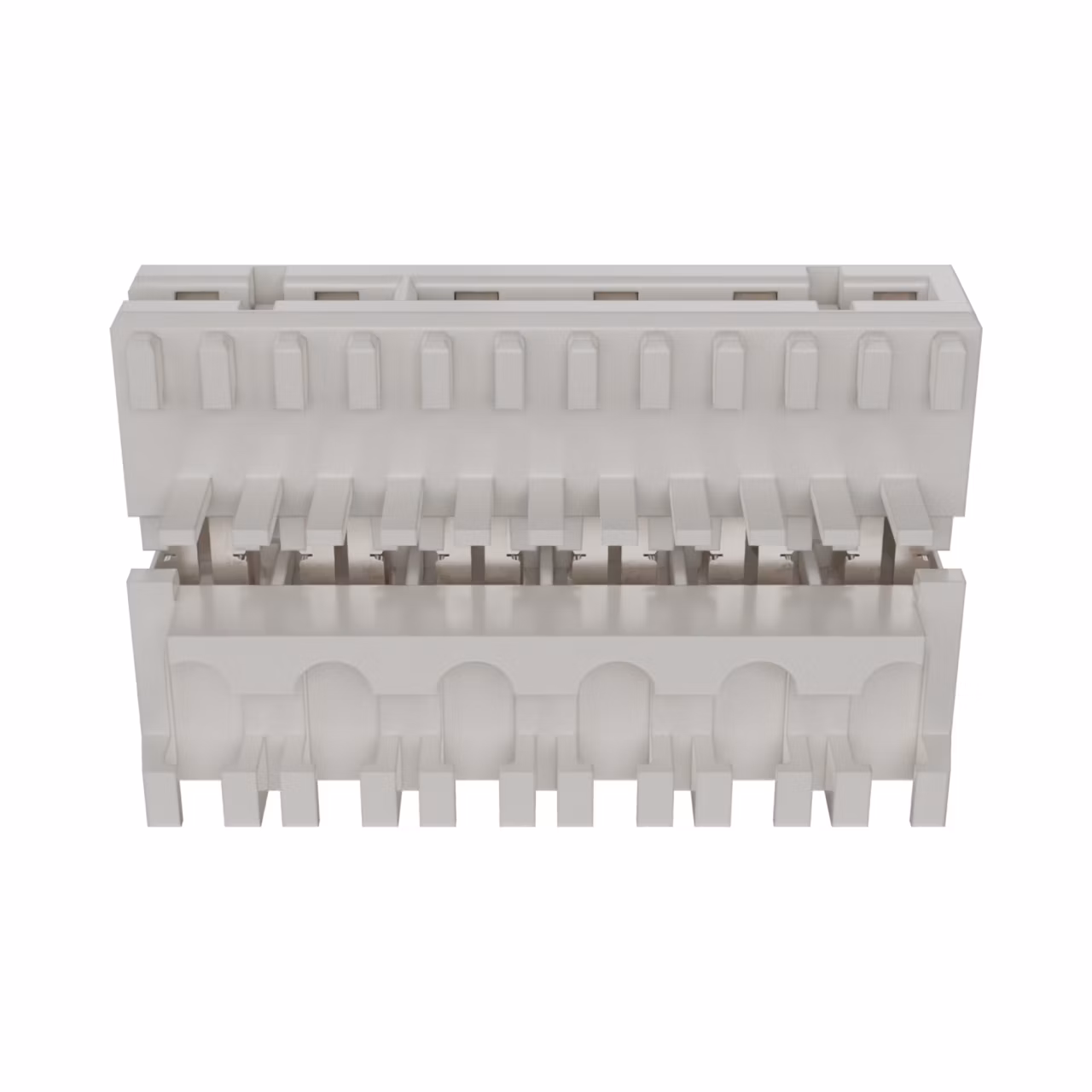 Appli-Mate RAST Power IDT Housing, 5.00mm Pitch, Direct/Indirect, Female, 6 Circuits, Fully Coded, Latches Between Circuits 1 and 2 and 5 and 6, Polarizing Rib Between Circuits 2 and 3, Option A End Walls for sale