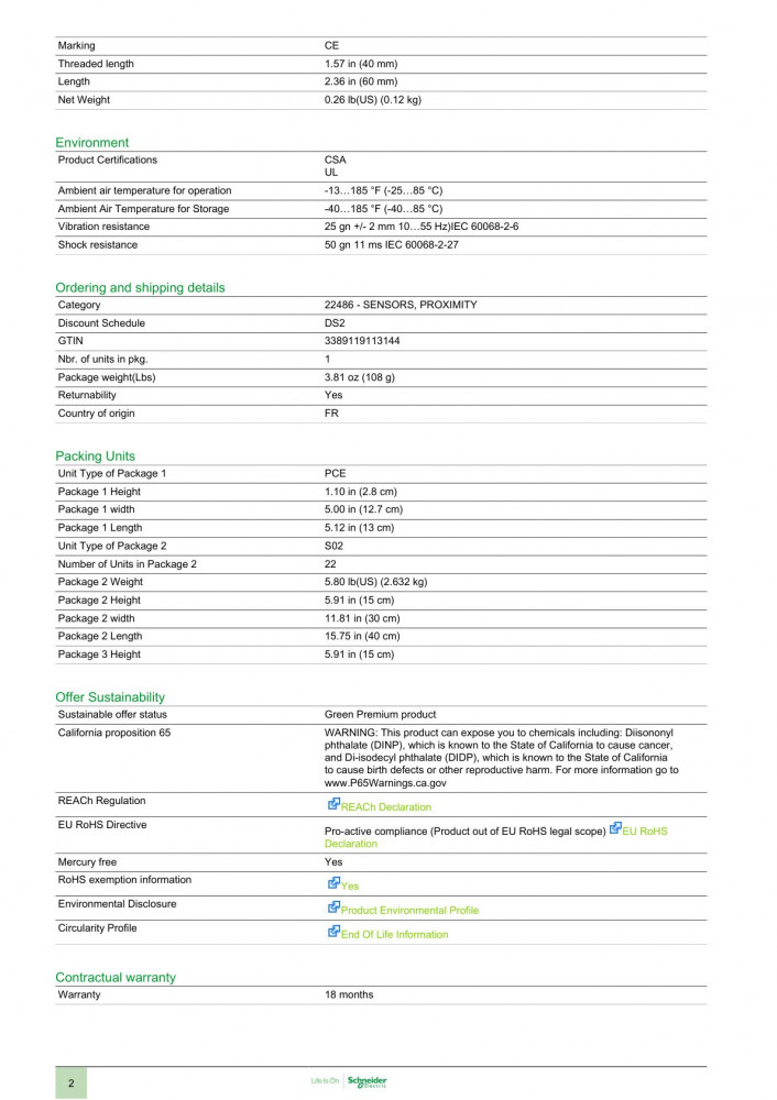 XS218SAPAL2 technical document page 2