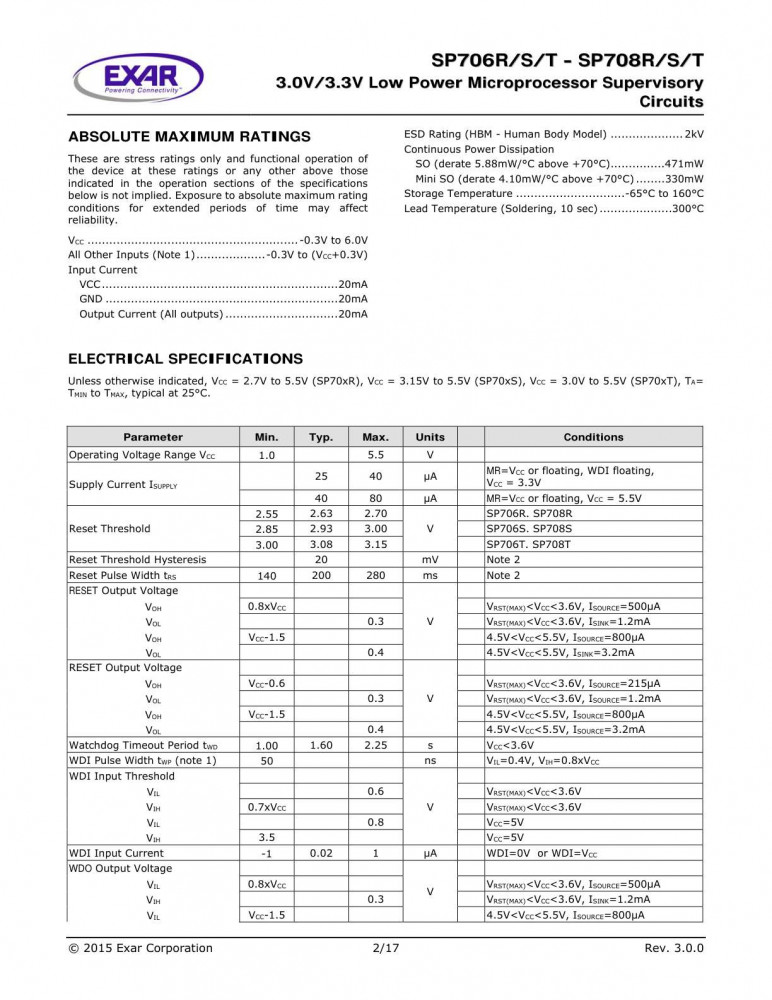 SP706SEN-L/TR datasheet page 2
