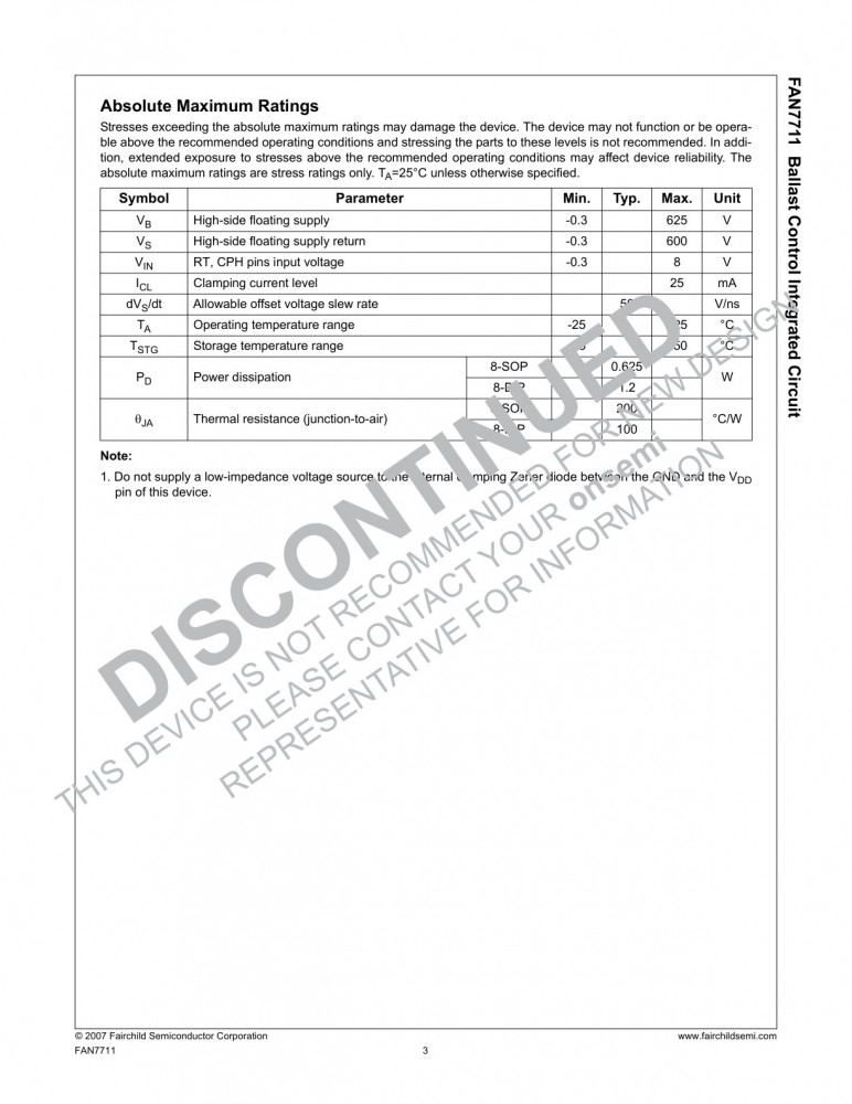 FAN7711 datasheet page 4