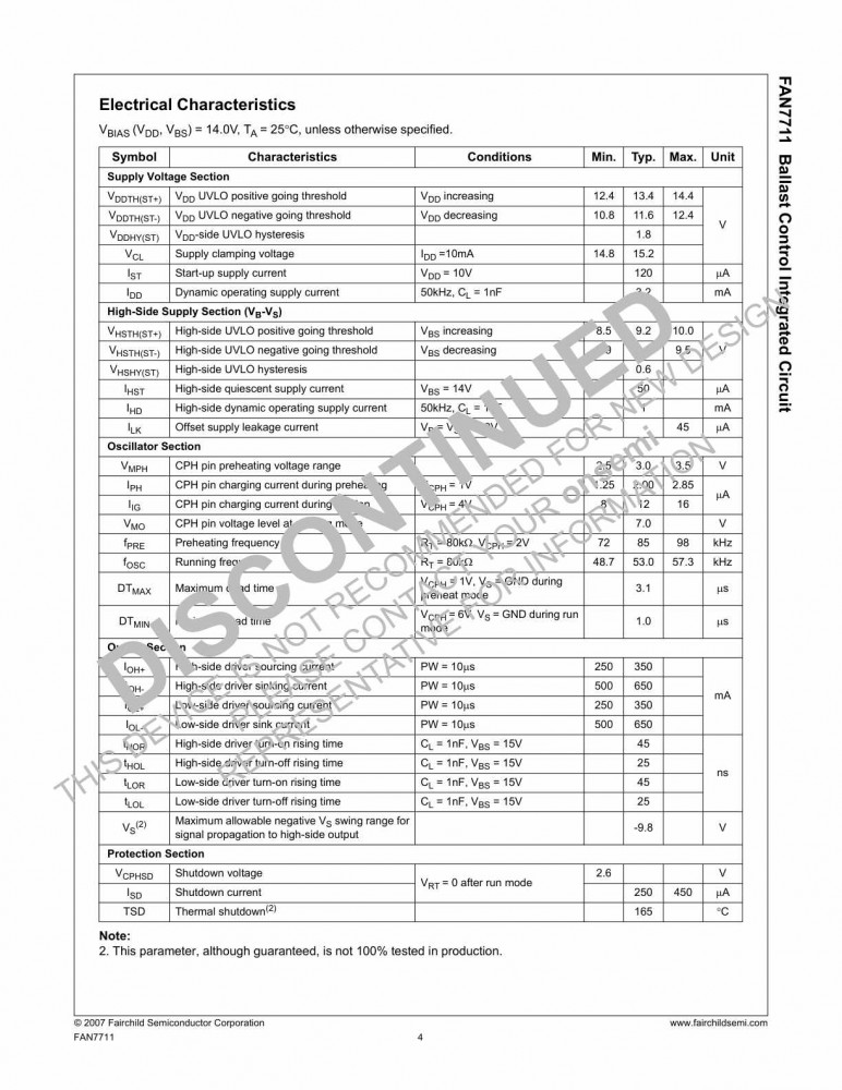 FAN7711 datasheet page 5