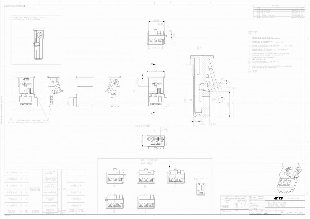 TE Connectivity 9-1718346-1 controlled drawing preview