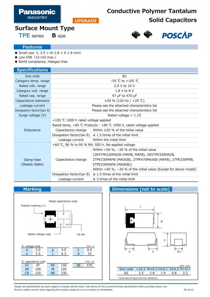 PANASONIC POSCAP technical document page 1