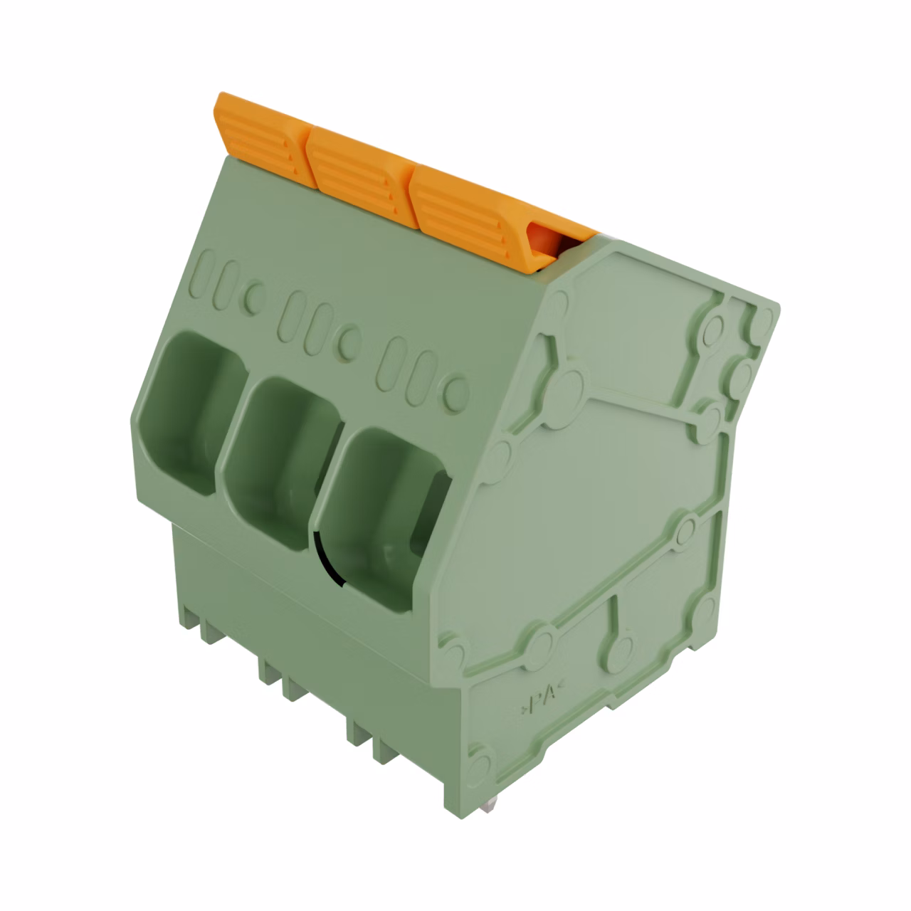 10.00mm Pitch Lever Activated Fixed Mount PCB Terminal Block, 35° Wire Entry, Left Front Terminal, 3 Circuits for sale