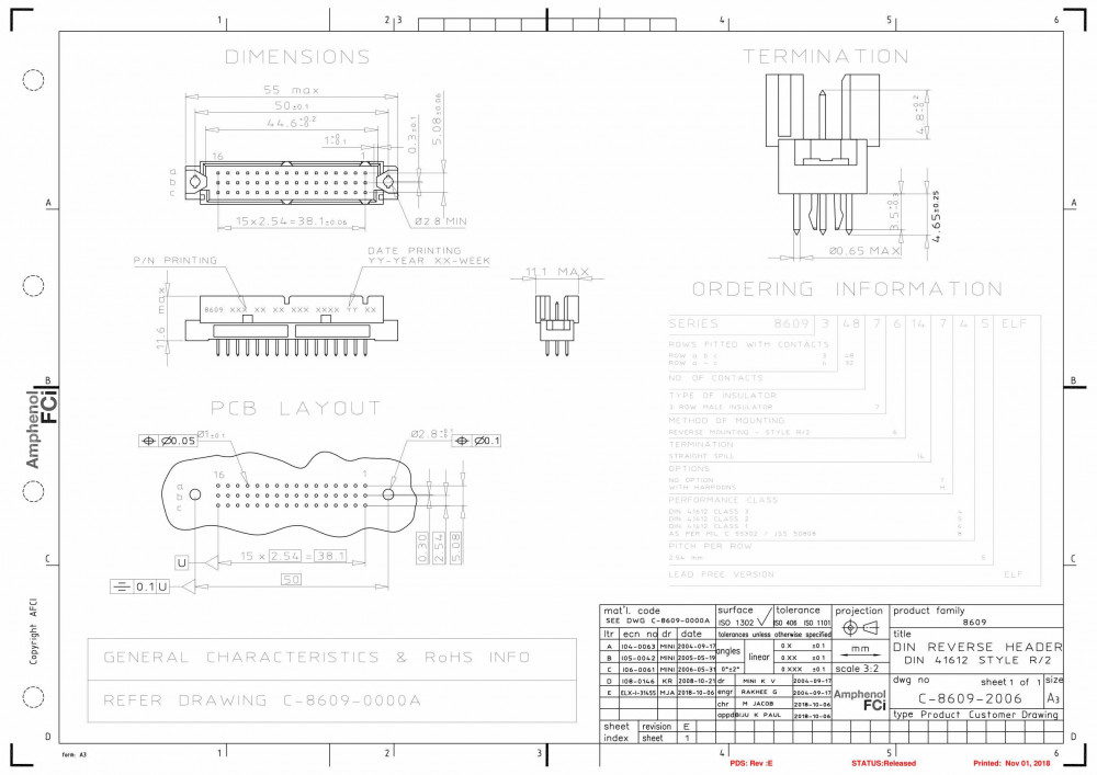 Amphenol 86094327614755ELF technical document preview