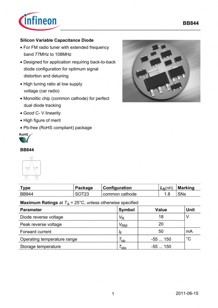 BB844 datasheet page 1