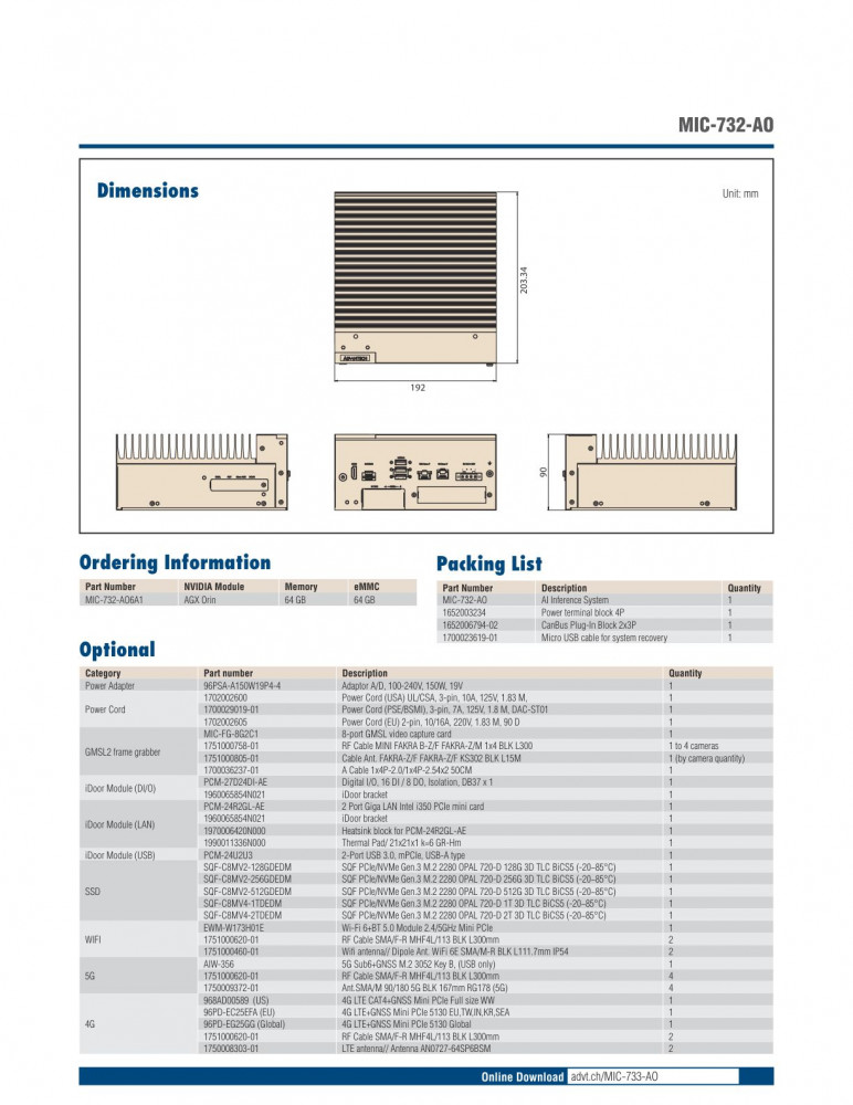 MIC-732-AO product documentation page 2