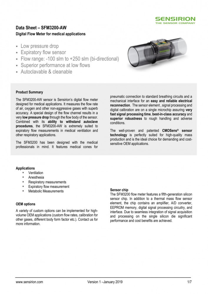 SFM3200-AW technical document, page 1