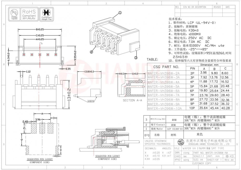 Hanbo WAFER-VH396JK technical drawing page 5