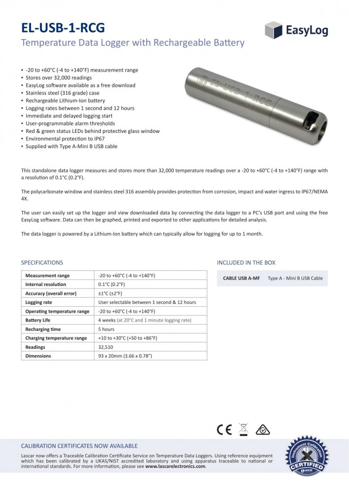 EL-USB-1-RCG technical document page 1