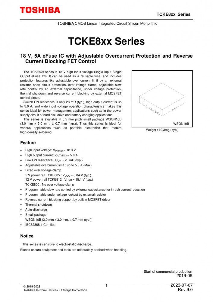 TCKE812NL,RF datasheet page 1