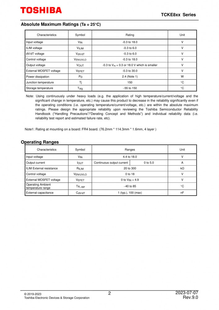 TCKE812NL,RF datasheet page 2
