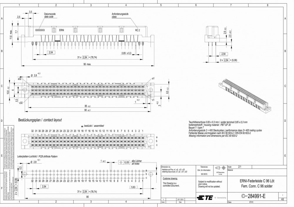 TE Connectivity 284991-E technical document preview