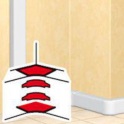 DLP - Junction between overfloor trunking end trunking - Junction to floor for adaptable DLP - Clips on trunking body - White finish