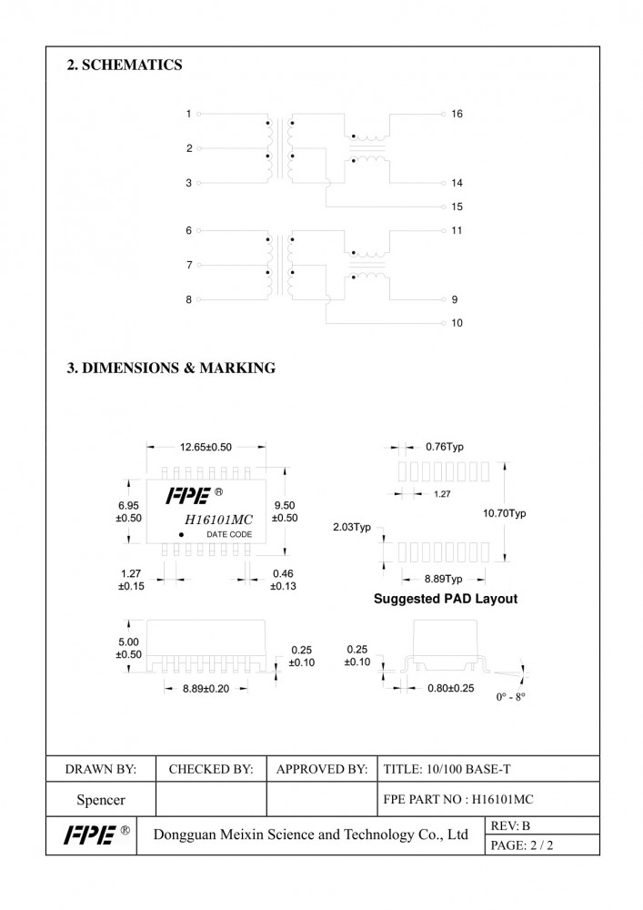 FPE H16101MC datasheet page 2