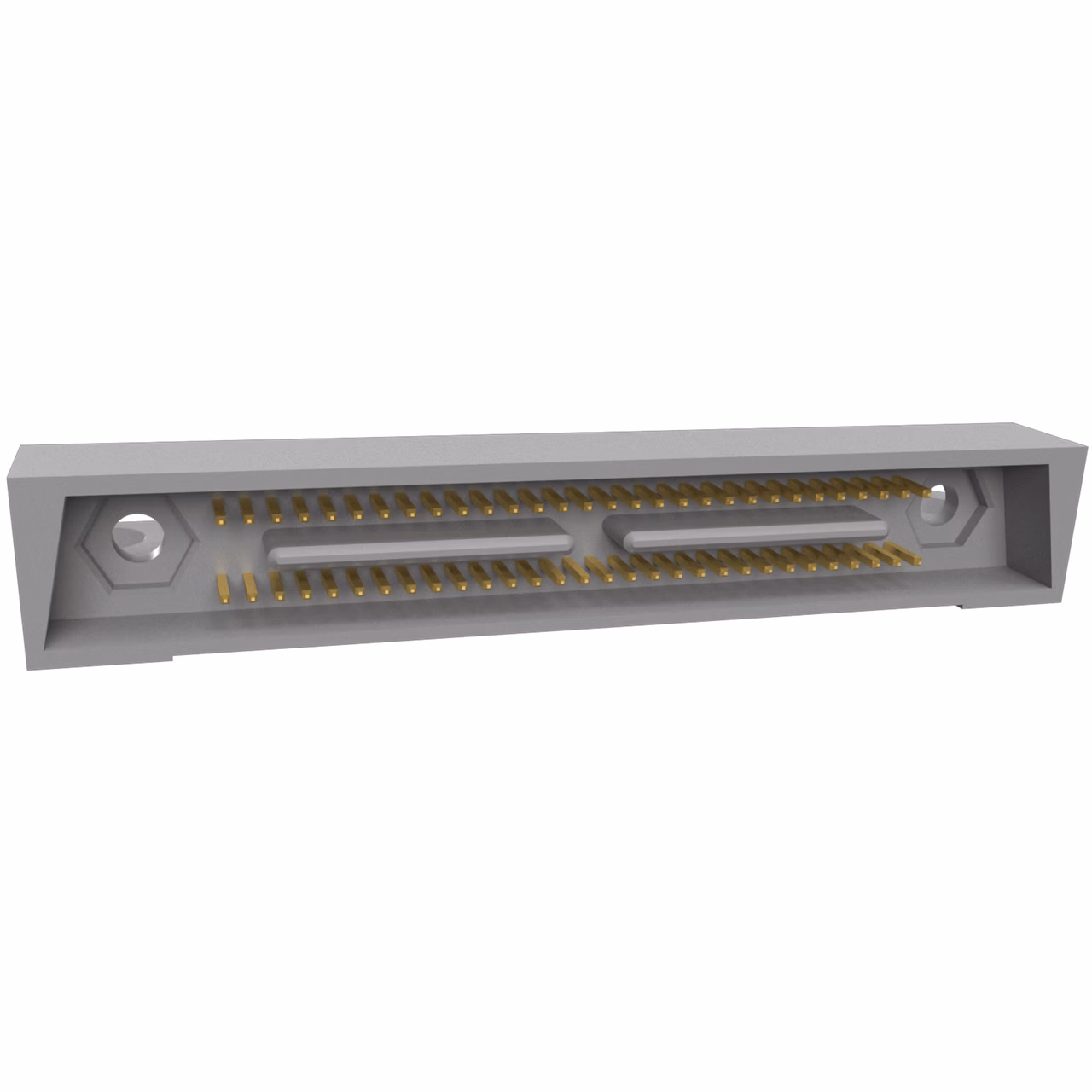 AirBorn W Series Rectangular Card-Edge Board Mount Plug with Pin Contacts, Full Skirt, Vertical, Surface Mount, Dual Row, 0.100