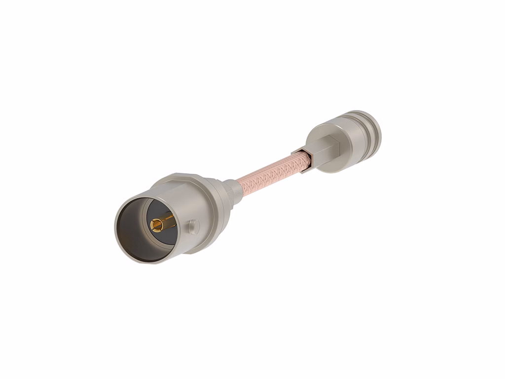 SMA Right-Angle Bulkhead Jack Rear Mount to SMA Right-Angle Plug on RG-174 Cable, 152.40mm Length, 50 Ohms