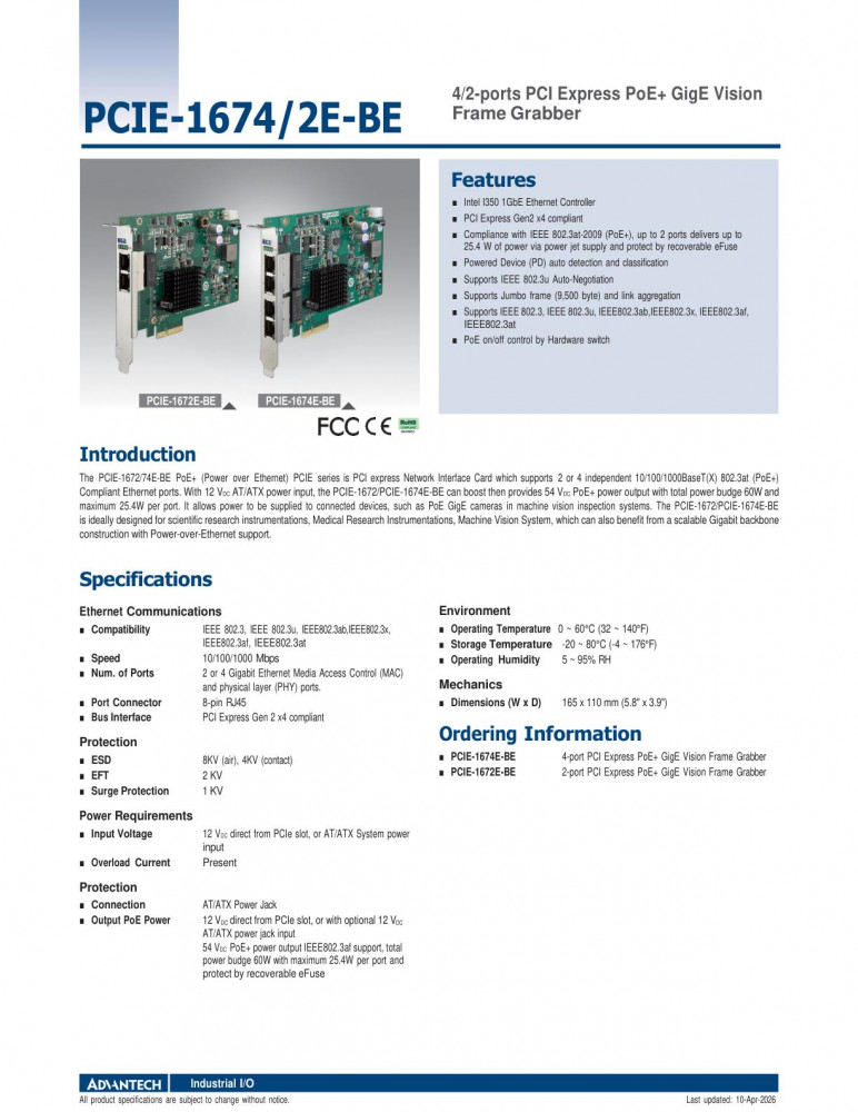 PCIE-1672E-BE product document preview