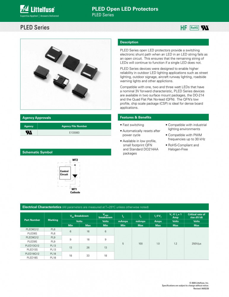 PLED13Q12 datasheet page 1